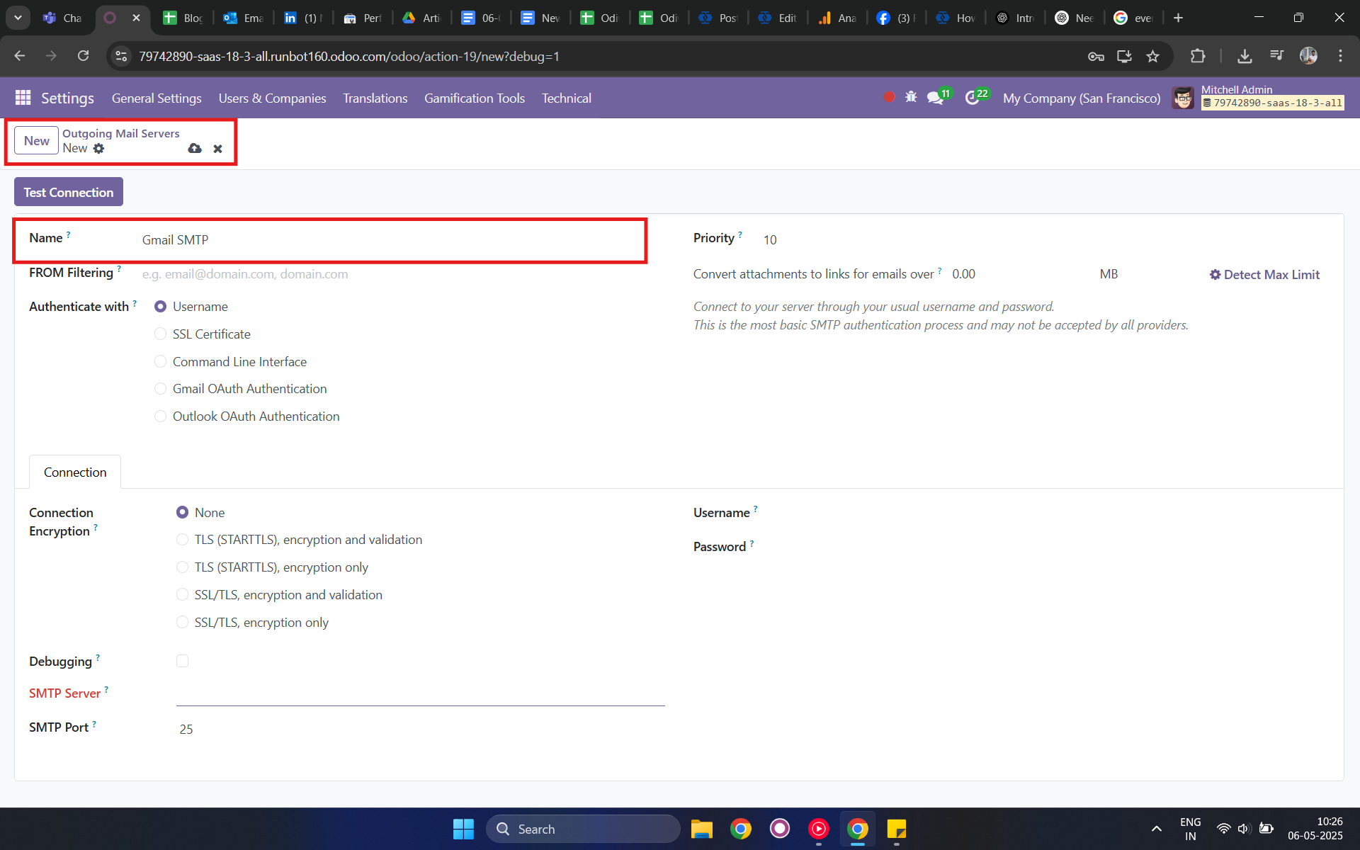 How To Add A Third Party Outgoing Mail Server With Odoo Odiware
