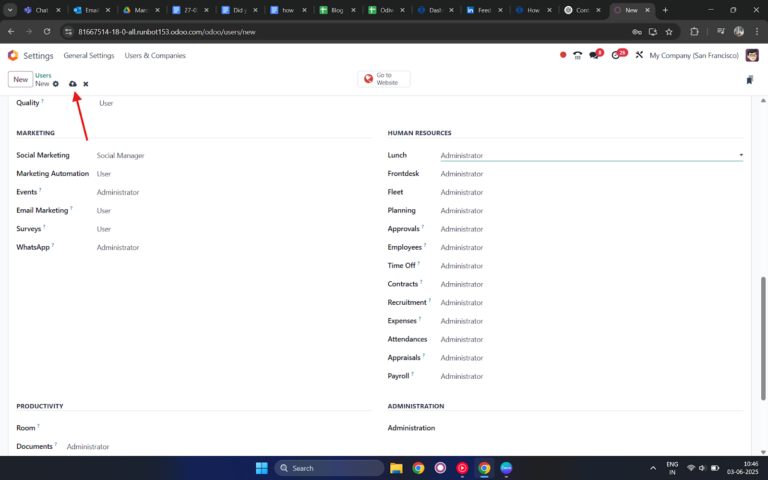 How to Create and Manage Users in Odoo HRMS - Odiware Technologies