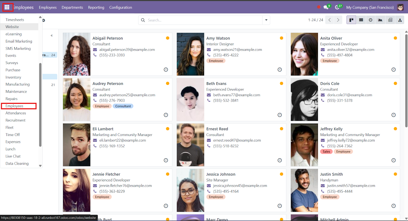 How to Add and Manage Employee Records in Odoo 18 HRMS - Odiware Technologies