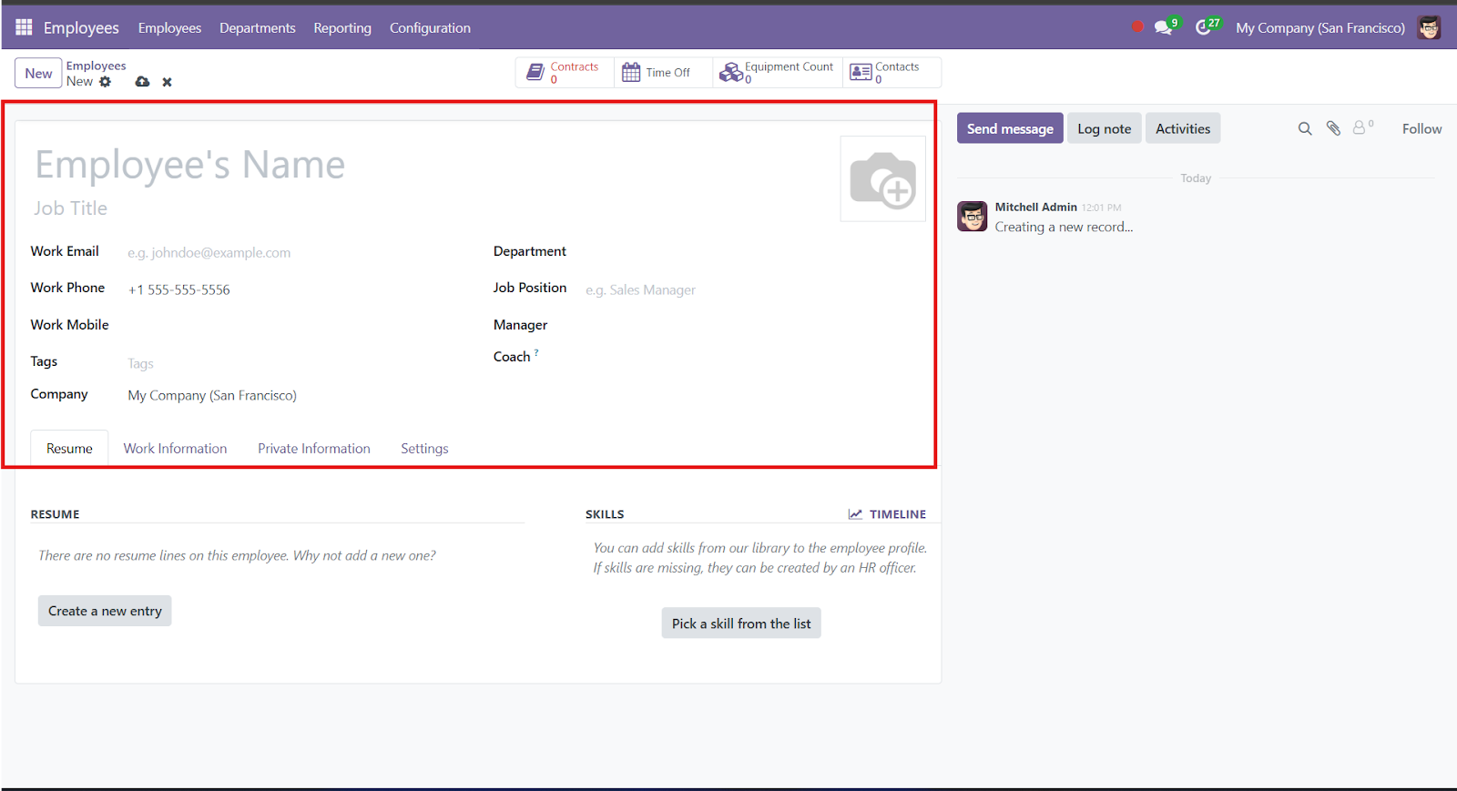 How to Add and Manage Employee Records in Odoo 18 HRMS - Odiware ...
