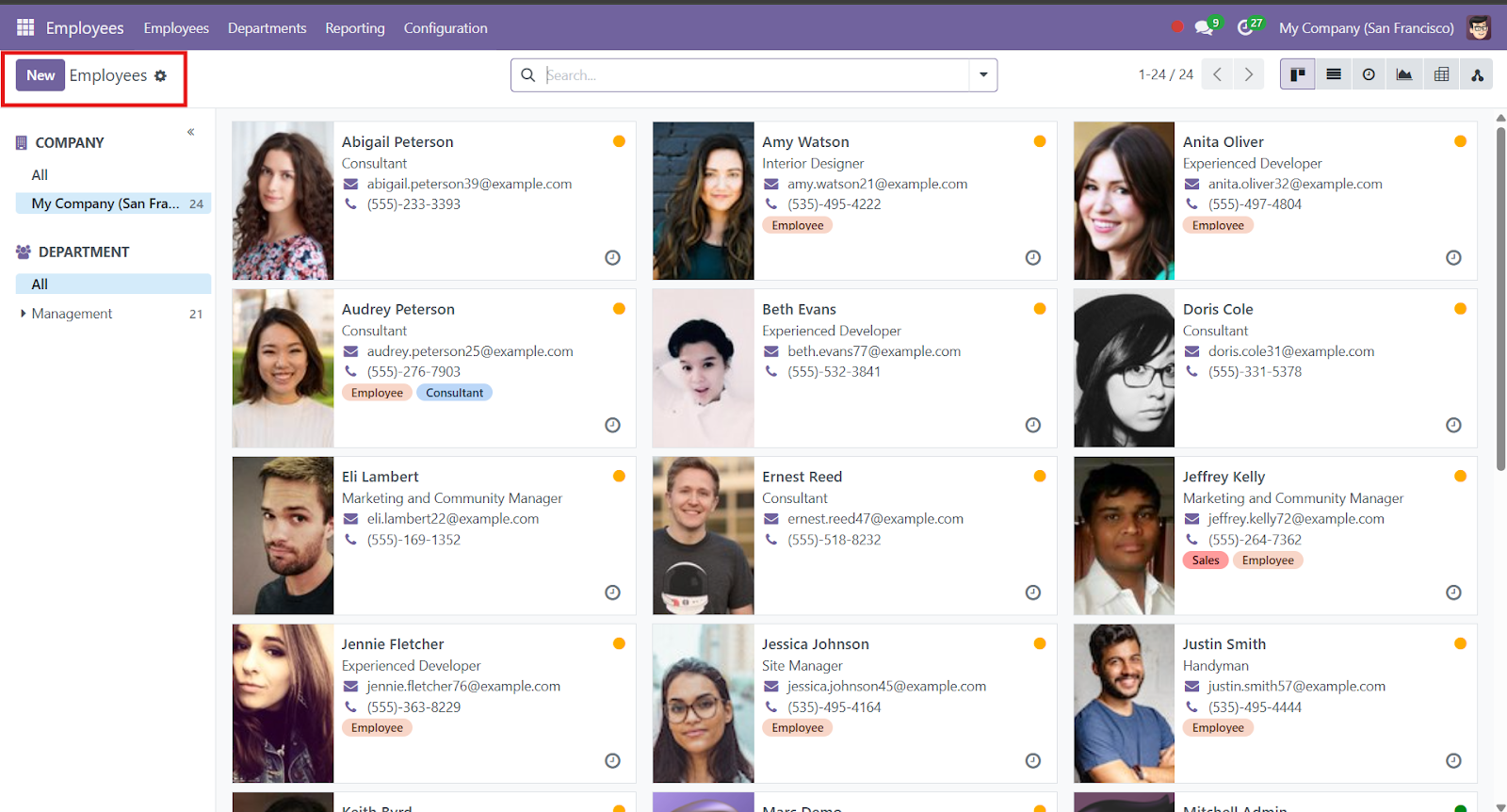 How to Add and Manage Employee Records in Odoo 18 HRMS - Odiware ...
