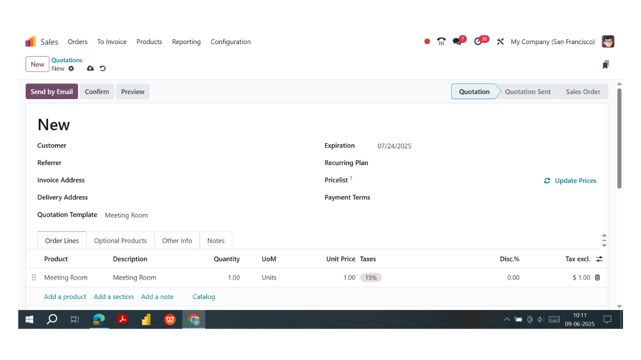 How to Create and Send Quotations in Odoo Sales - Odiware Technologies