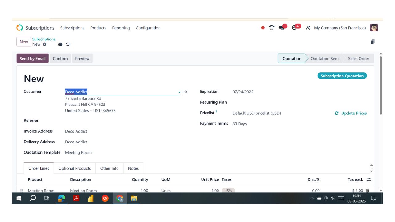 How to Create and Send Quotations in Odoo Sales - Odiware Technologies