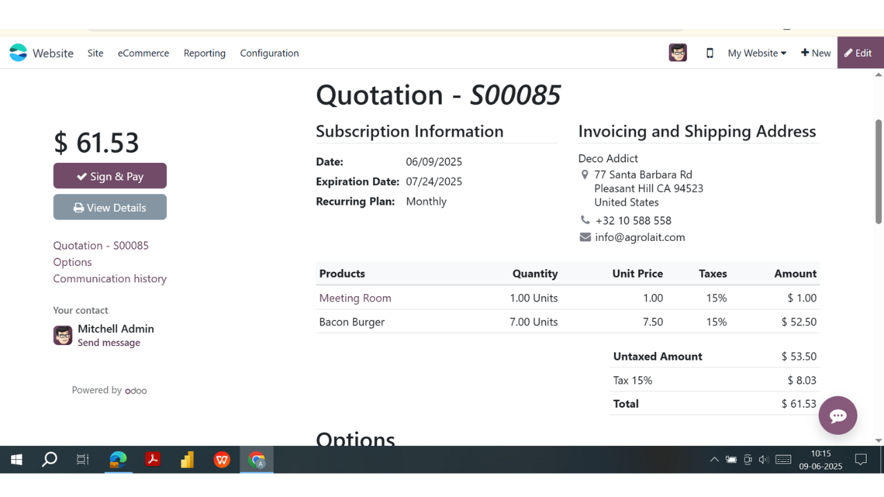 How to Create and Send Quotations in Odoo Sales - Odiware Technologies