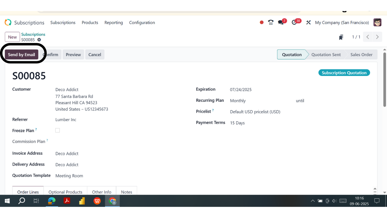 How to Create and Send Quotations in Odoo Sales - Odiware Technologies