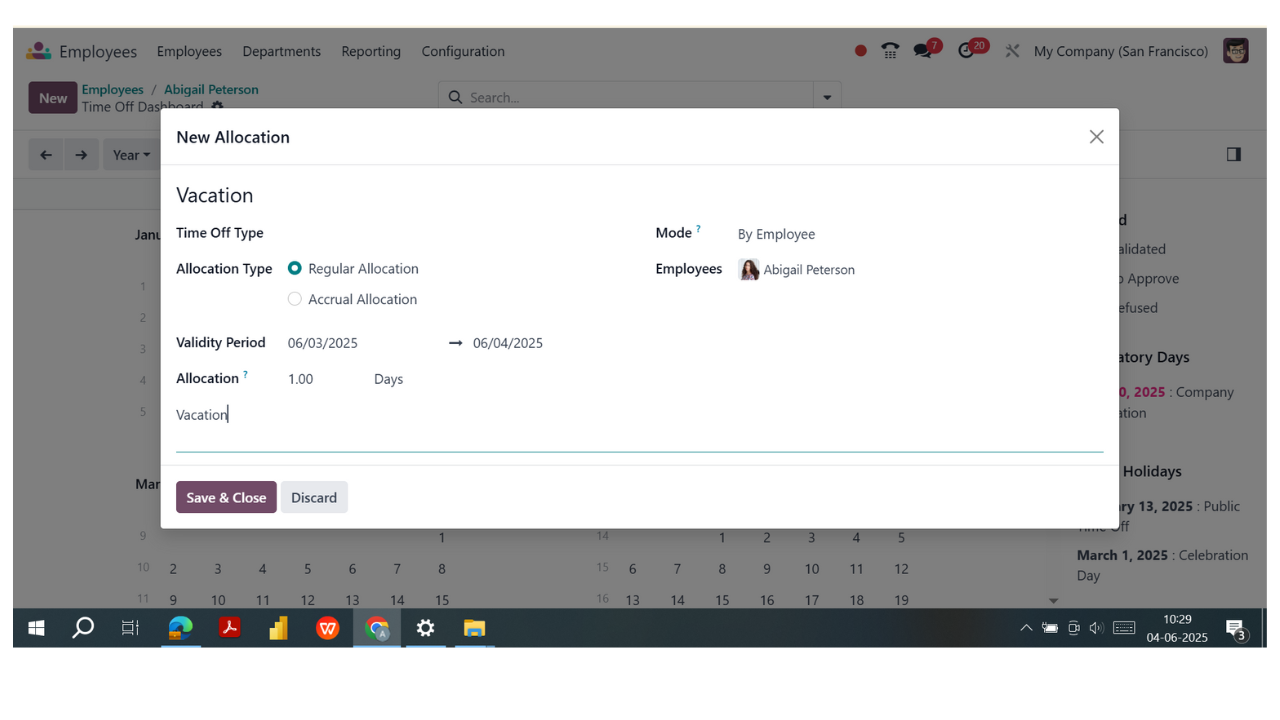 How to Apply for Leave (Time Off) in Odoo HRMS - Odiware Technologies