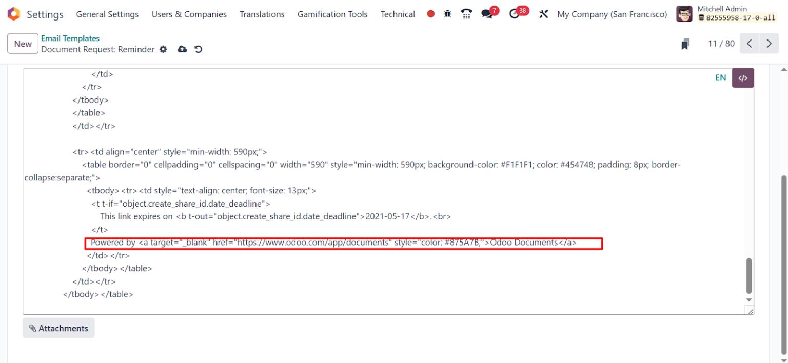 Remove "Powered by Odoo" from Emails - Odiware Technologies
