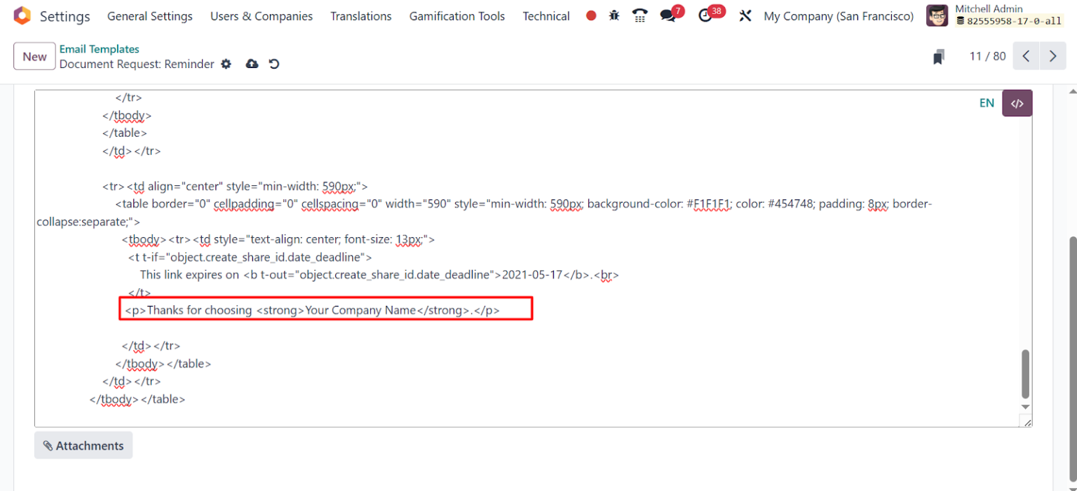 Remove "Powered by Odoo" from Emails - Odiware Technologies