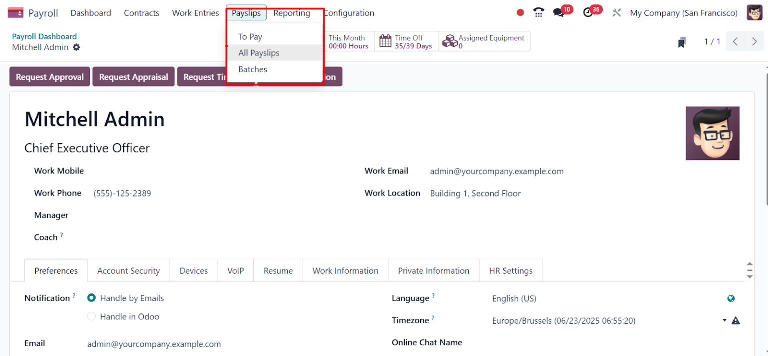 How to View and Download My Payslips in Odoo 18 - Odiware Technologies