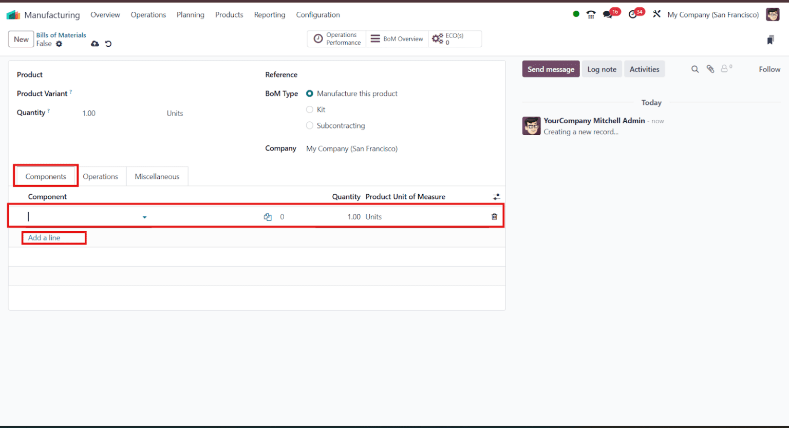 How to Create BOMs in Odoo - Odiware Technologies