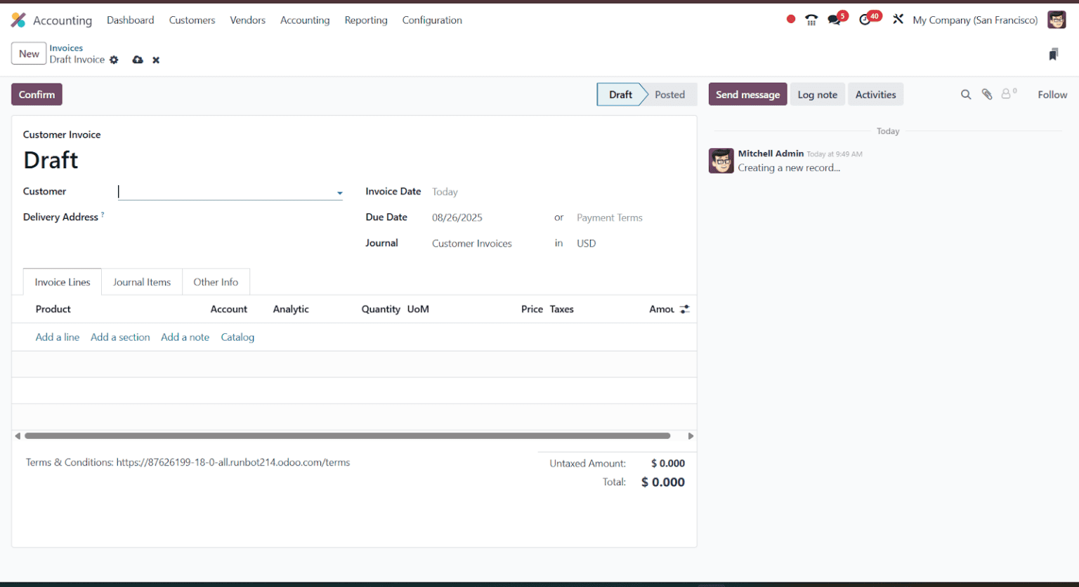 How to Create Customer Invoices in Odoo 18 - Odiware Technologies