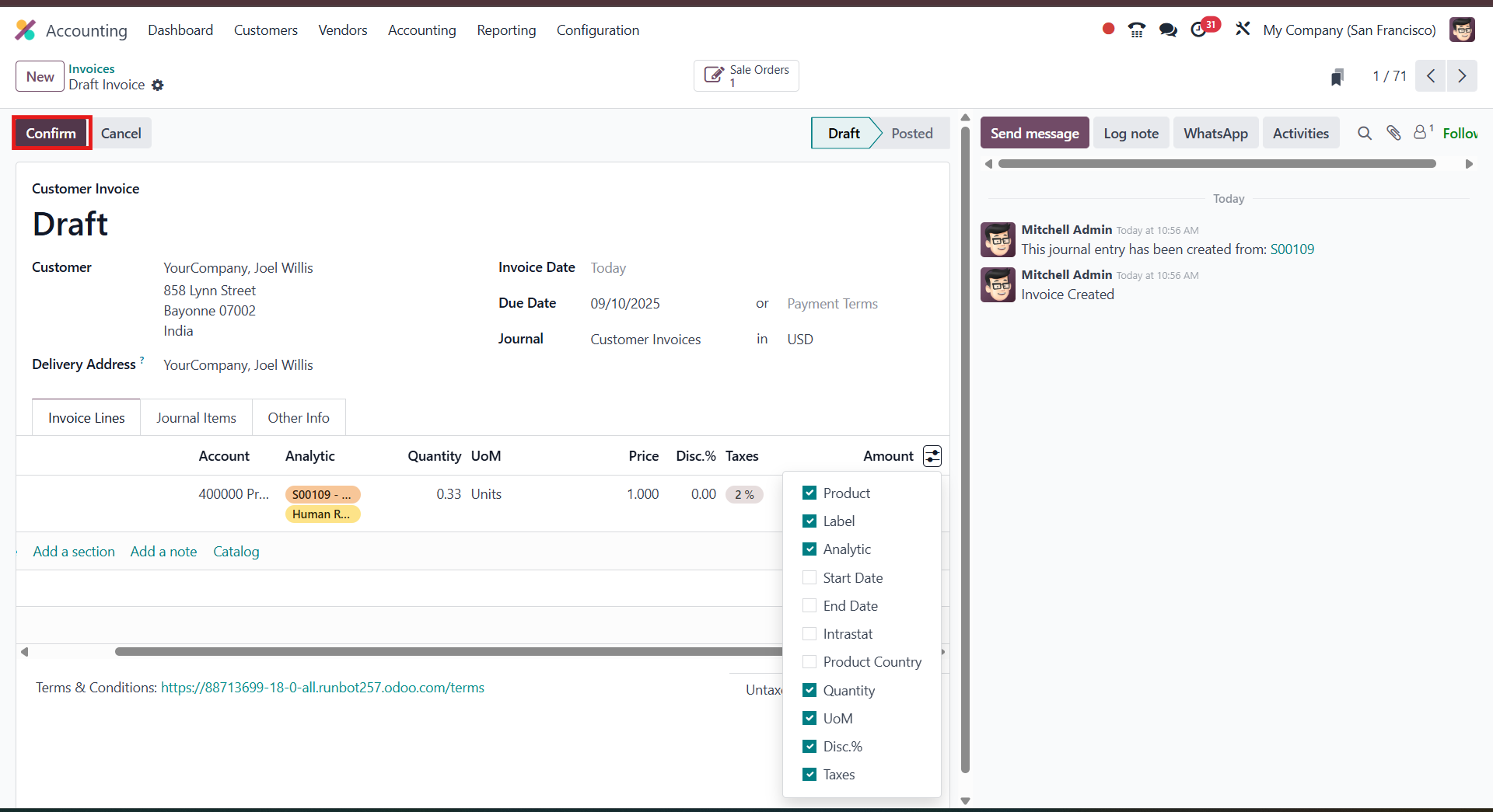 How to Add Discounts on Invoices in Odoo 18? - Odiware Technologies